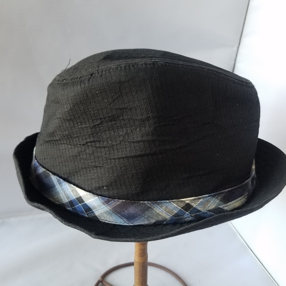 Pamoa | Accessories | Pamoa Black Fedora Hat Plaid Ribbon Cotton | Poshmark